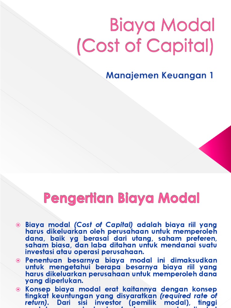 Biaya Modal New | PDF
