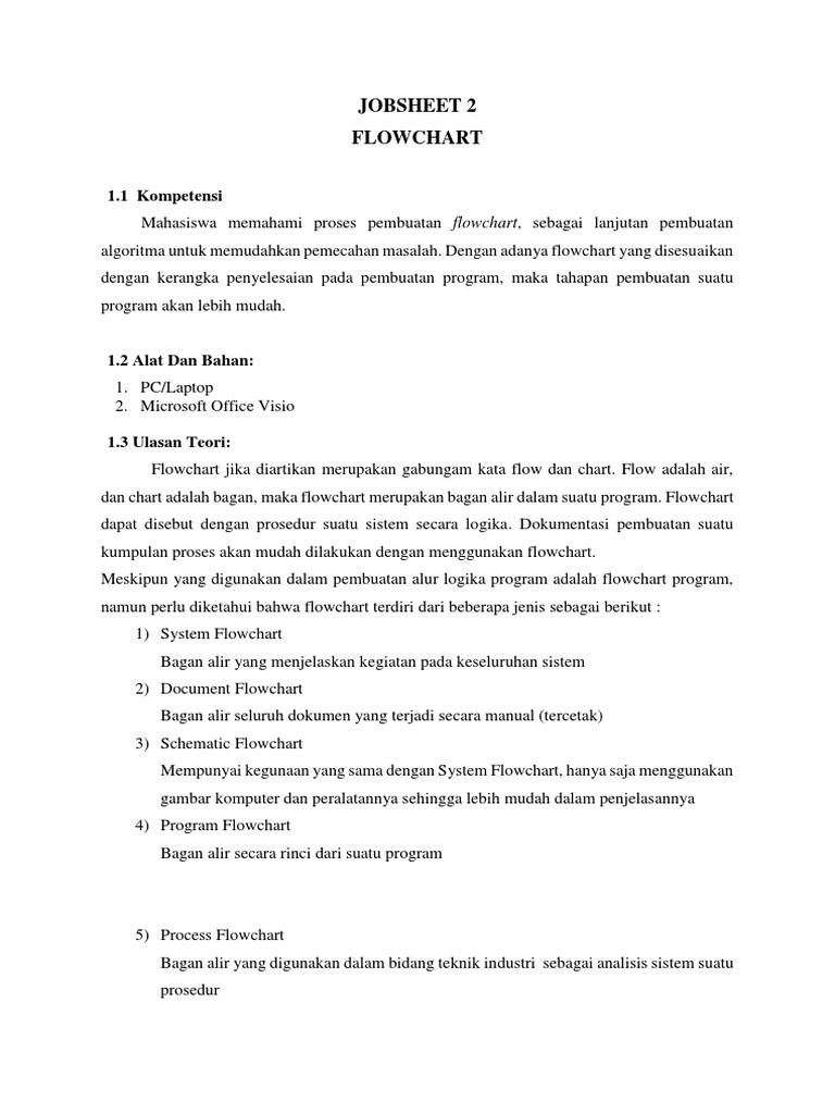 Jobsheet 2-Flowchart PDF | PDF