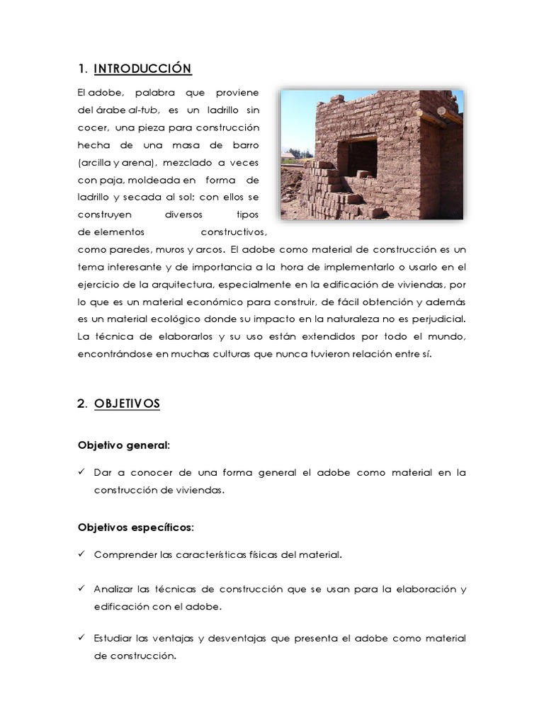ADOBE | PDF | Albañilería | Materiales de construcción