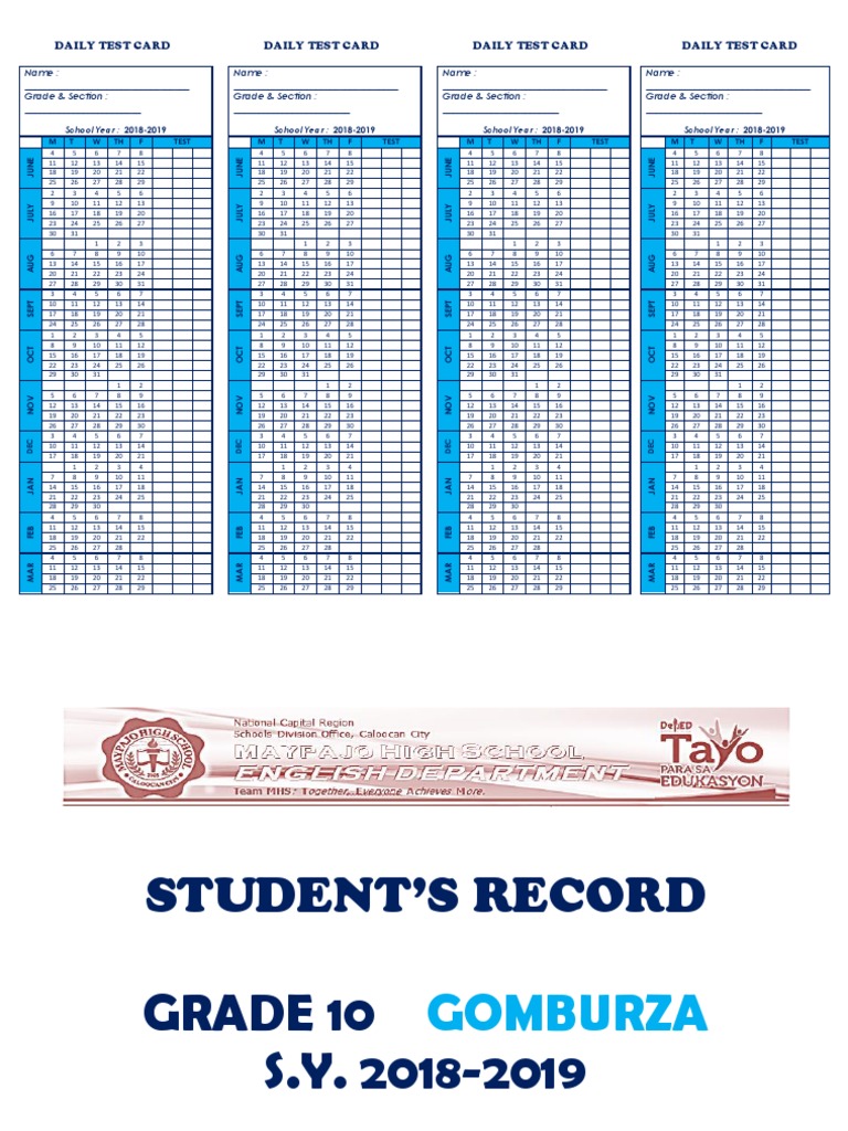Daily Test Card | PDF