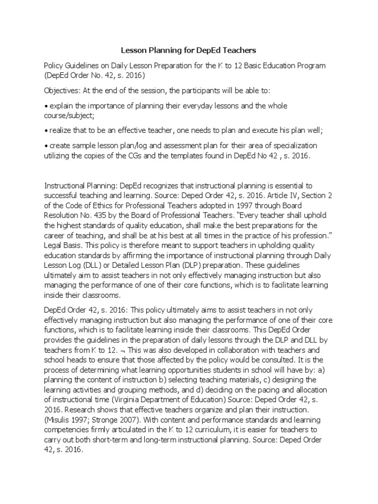 Lesson Planning For DepEd Teachers | PDF | Differentiated Instruction ...