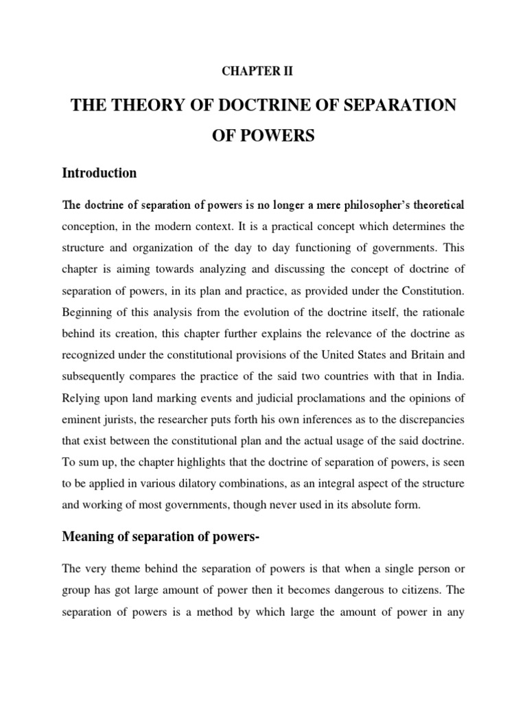 Seperation of Powers | PDF | Separation Of Powers | United States ...