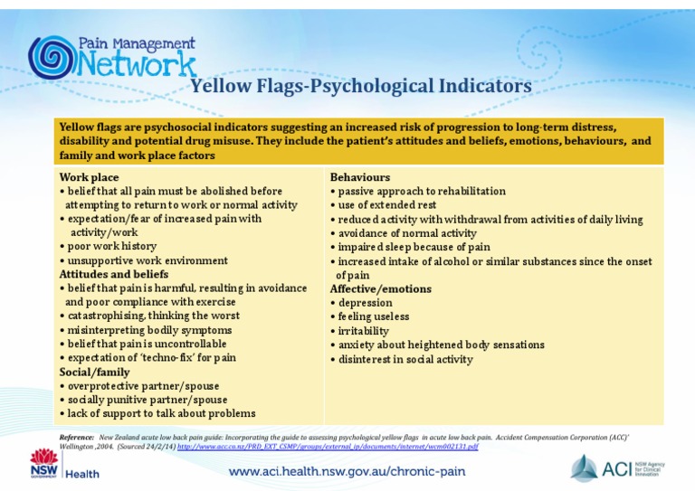Yellow Flags-Psychological Indicators | PDF