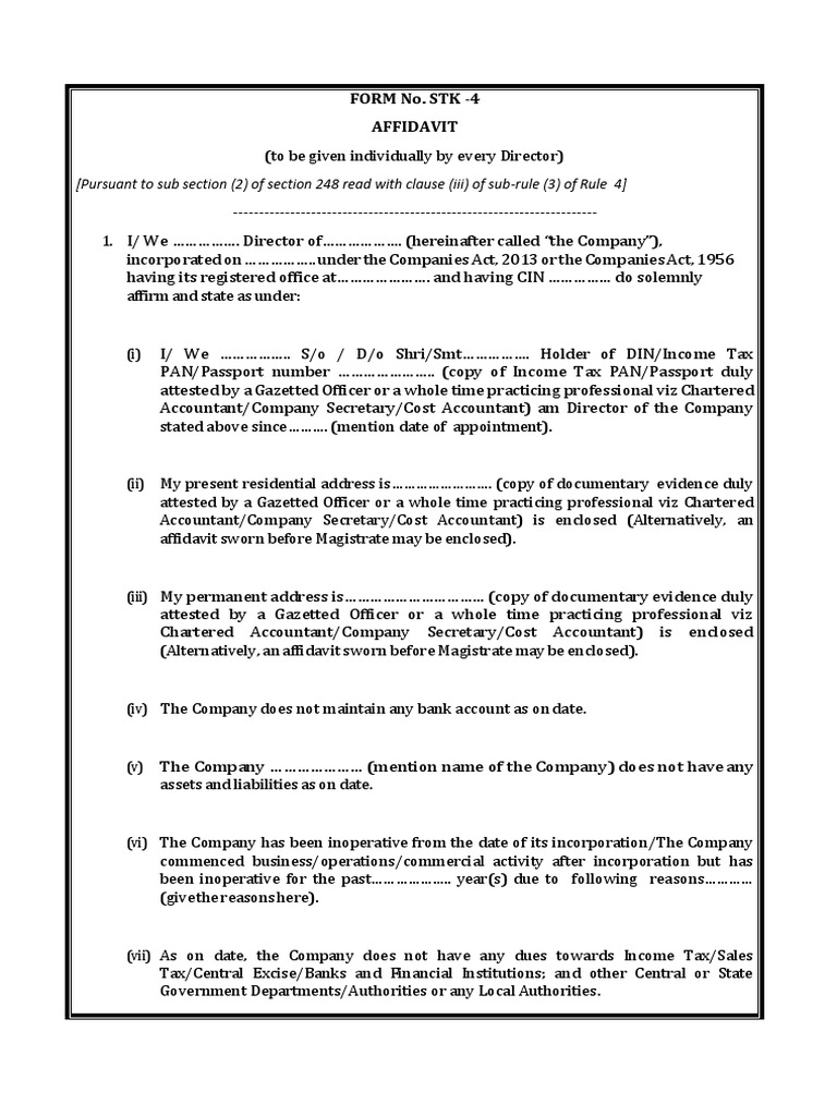 STK 4 | PDF | Affidavit | Government