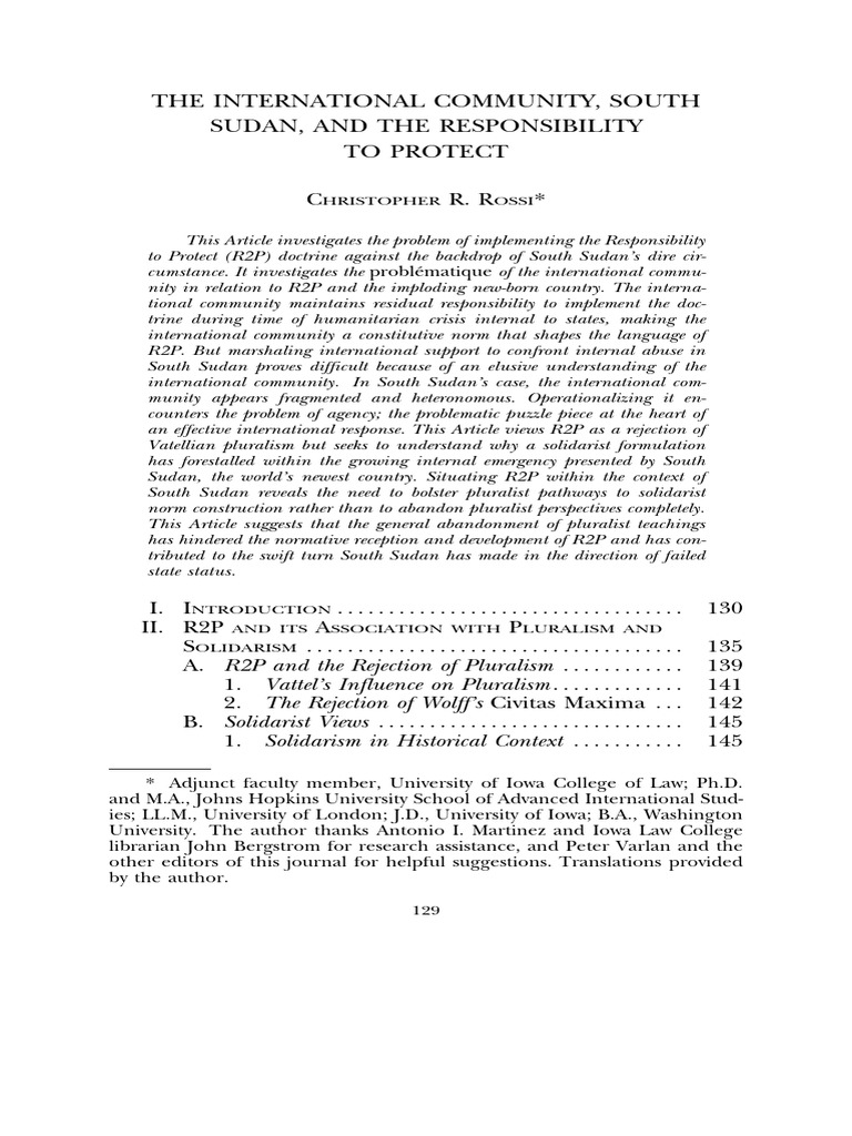 Sudan - R2P | PDF | Responsibility To Protect | United Nations