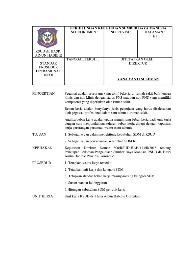 Perhitungan Keb - SDM | PDF