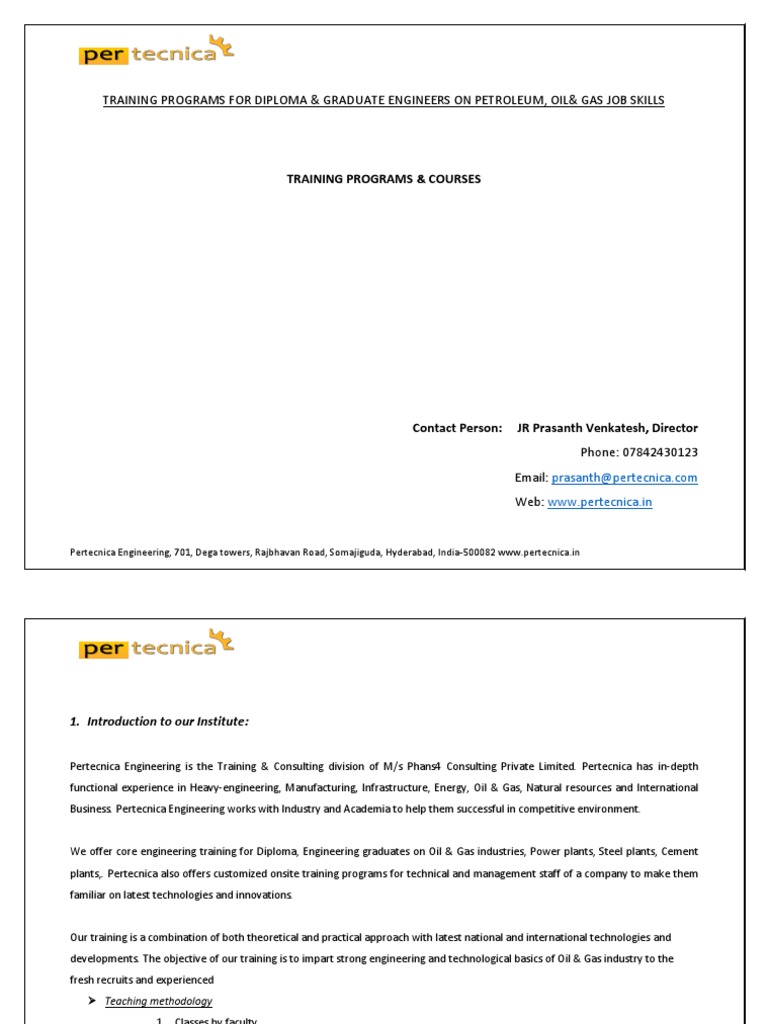 Refinery Training Courses by Pertecnica | PDF | Natural Gas | Oil Refinery