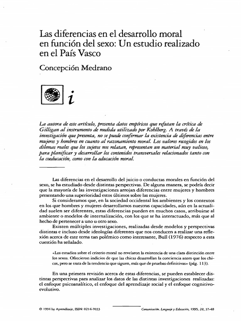 Documat LasDiferenciasEnElDesarrolloMoralEnFuncionDelSexo 2941791 | PDF ...