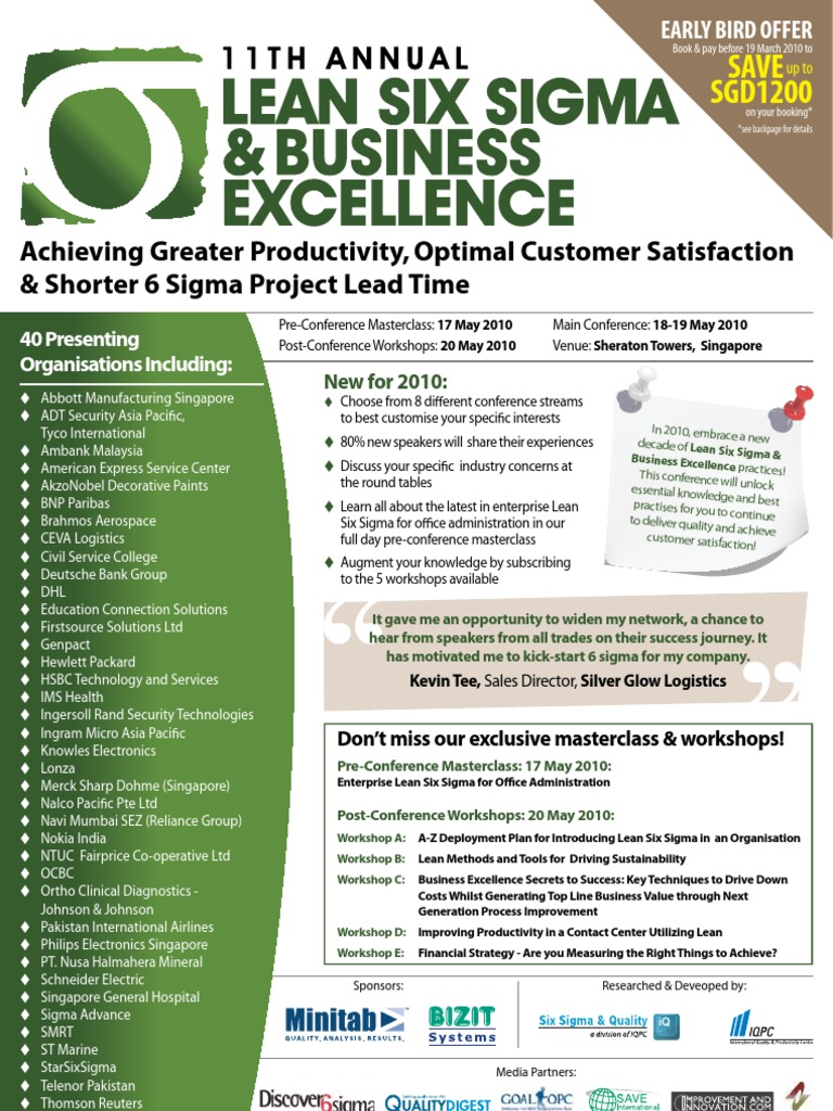 11th Six Sigma Event Singapore | PDF