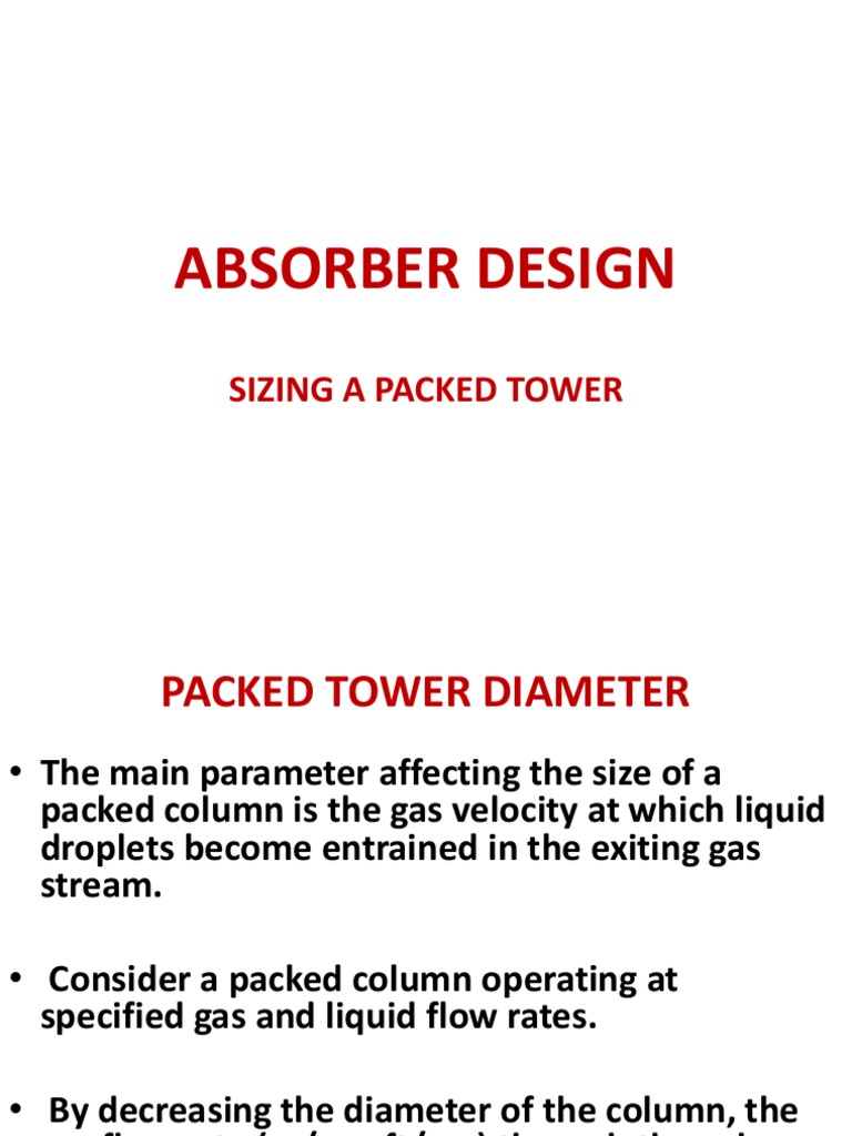 Absorber Design: Sizing A Packed Tower | PDF | Gases | Physical Sciences