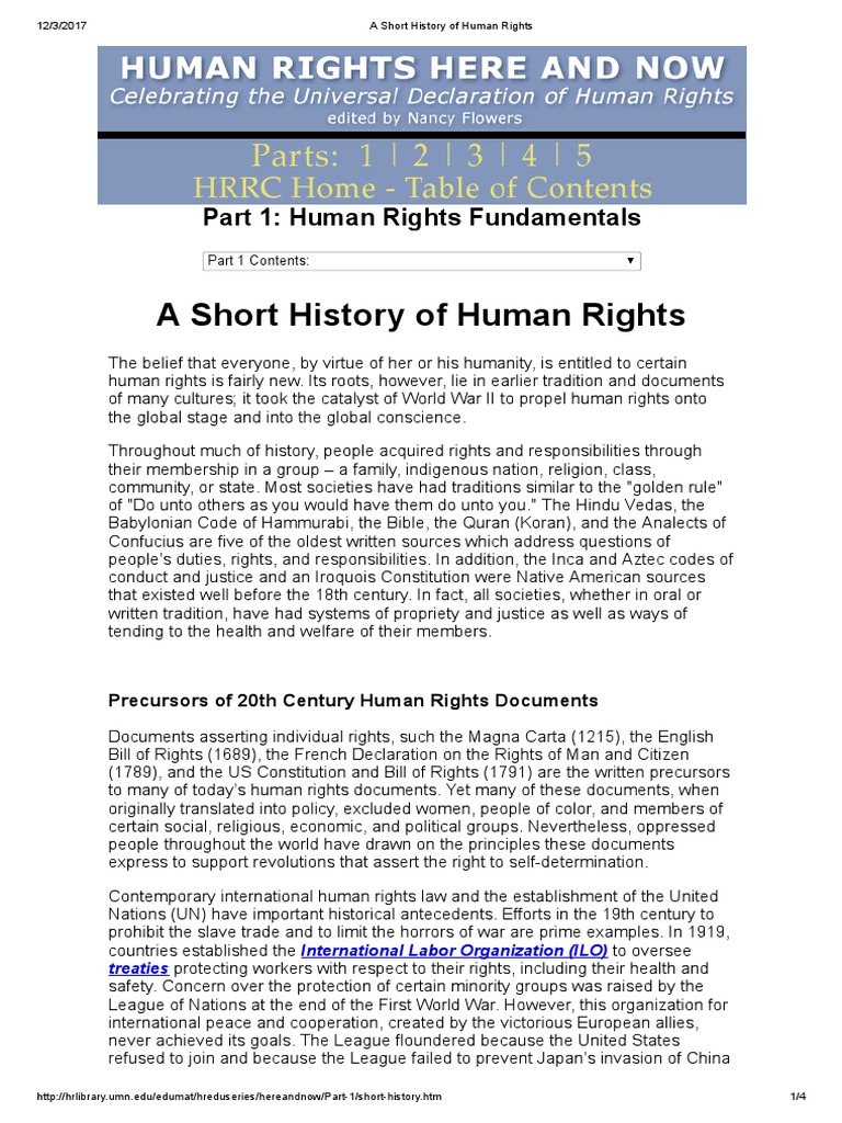 A Short History of Human Rights | PDF | Human Rights | Government And ...