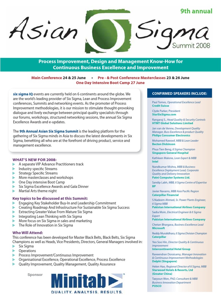 Asian Six Sigma Brochure 2008 | PDF | Business