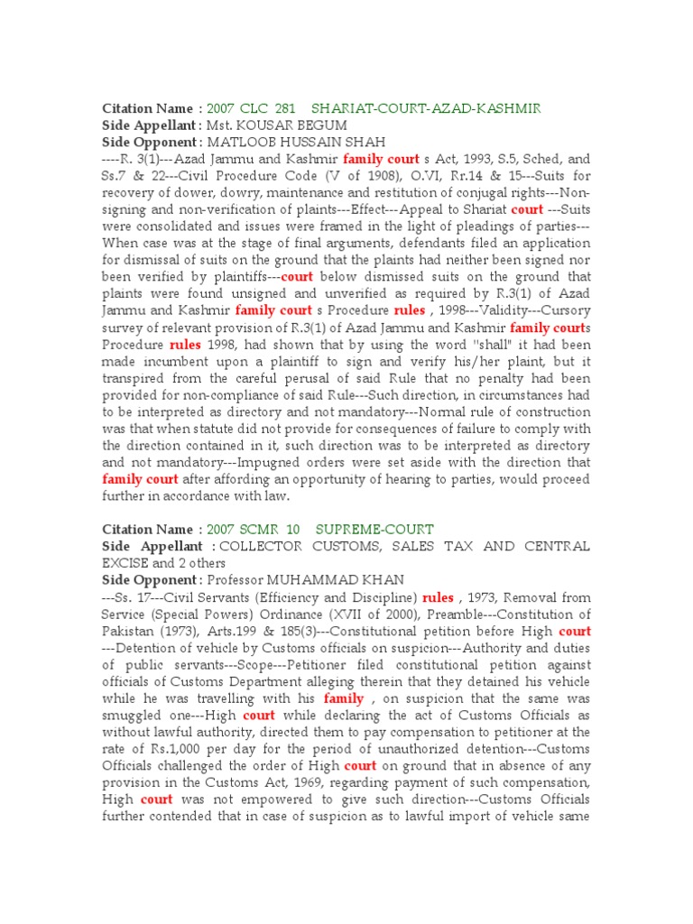 Family Court Rules | PDF | Supreme Courts | Jurisdiction