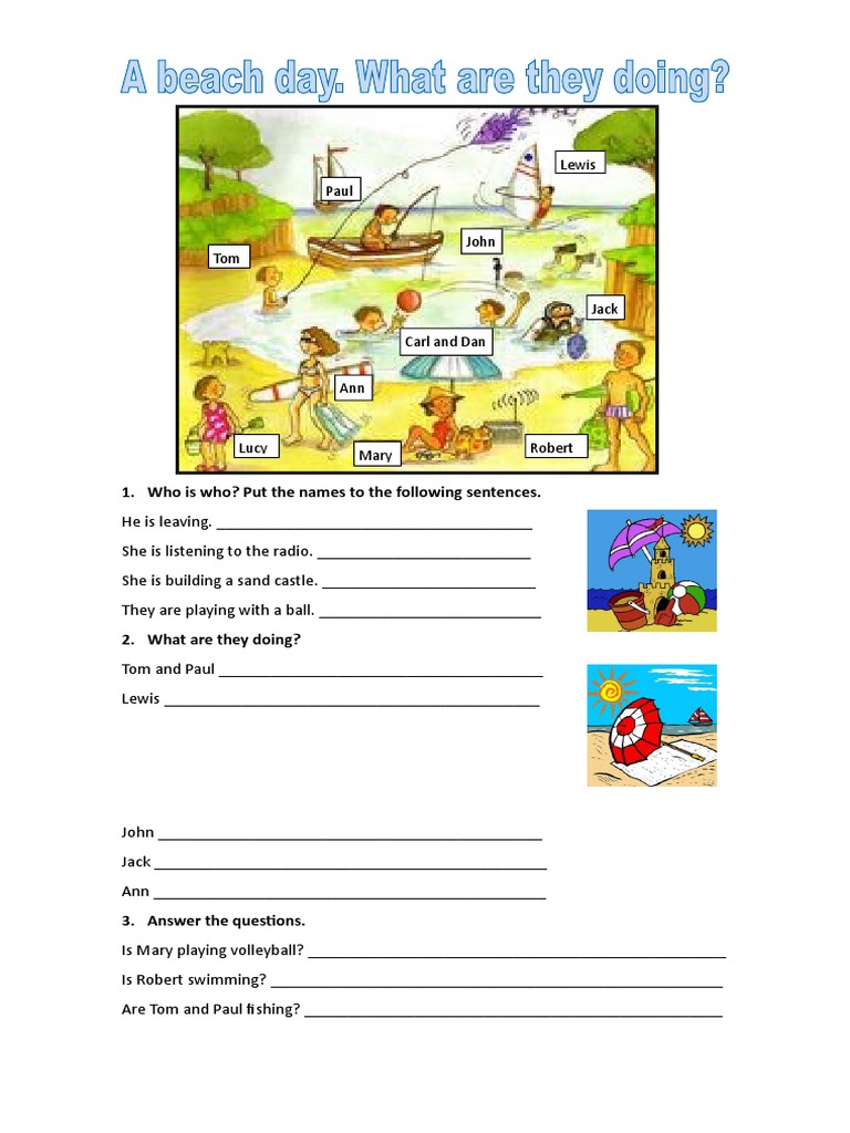 What Are They Doing - Beach Day | PDF