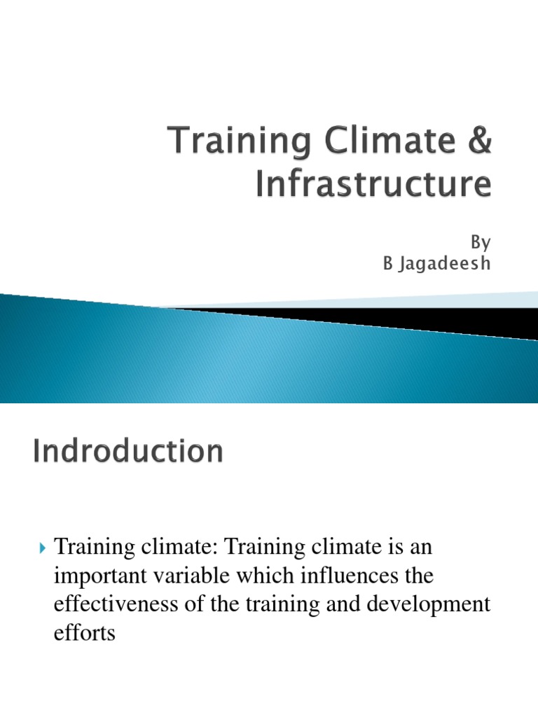 Training Climate & Infrastructure | PDF
