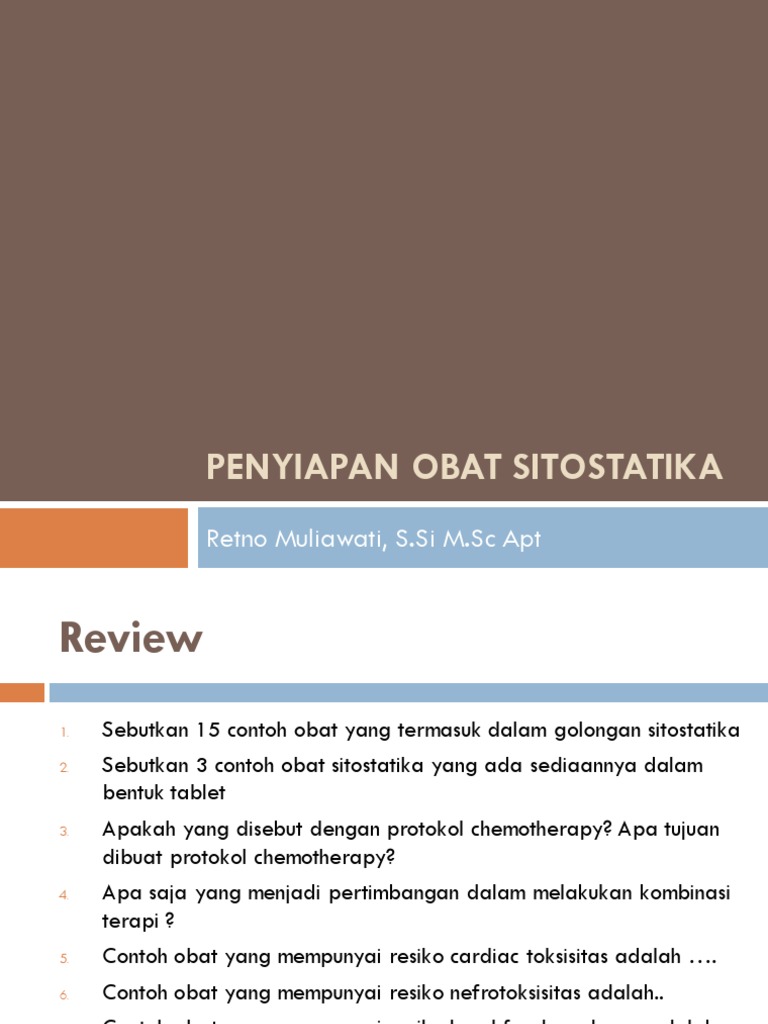 Penyiapan Obat Sitostatika untuk Chemotherapy | PDF | Pengembangan Diri ...