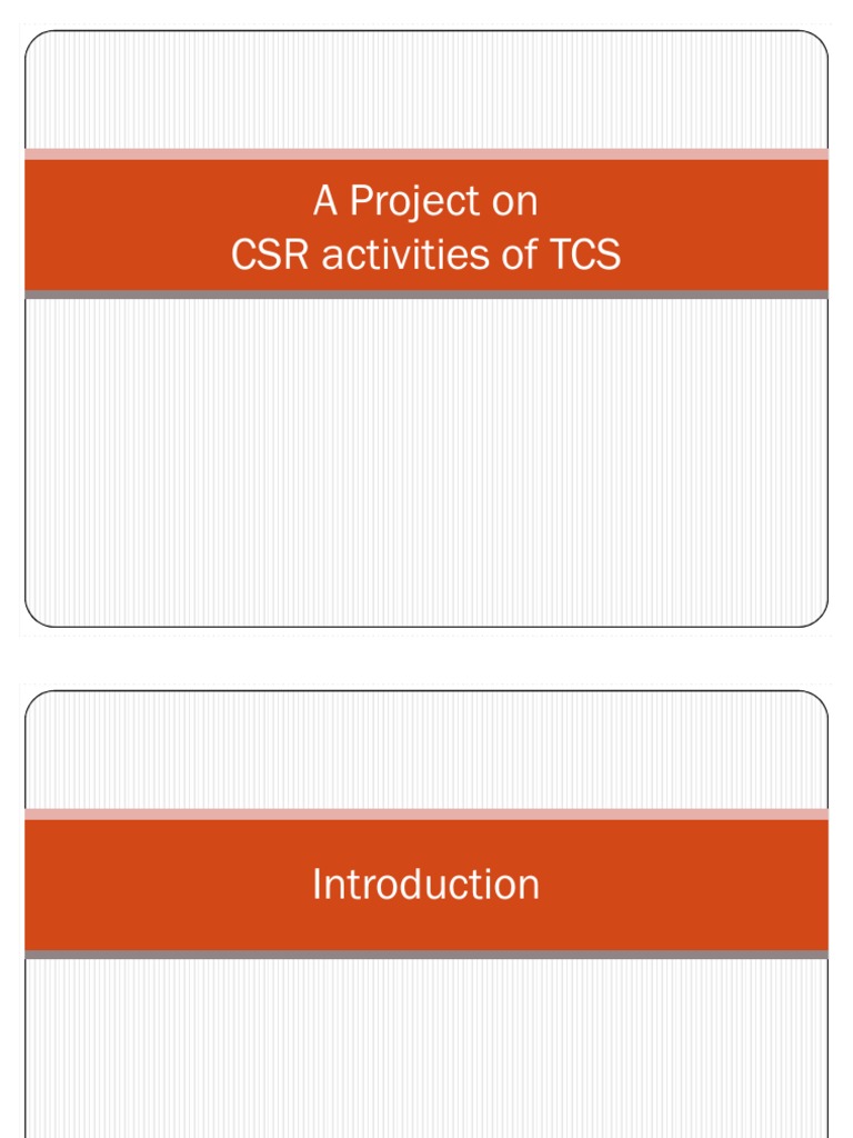 A Project On CSR Activities of TCS | PDF | Green Building | Waste