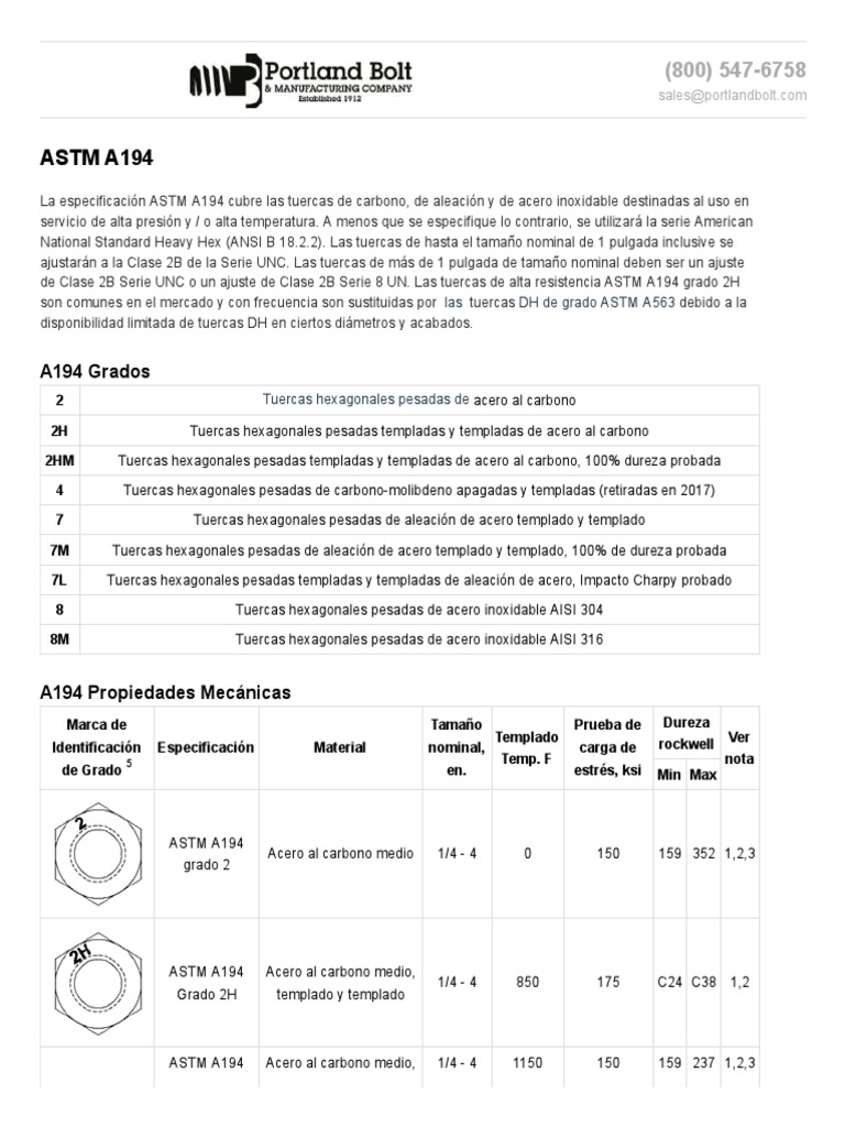 Astm A194 | PDF | Stainless Steel | Steel