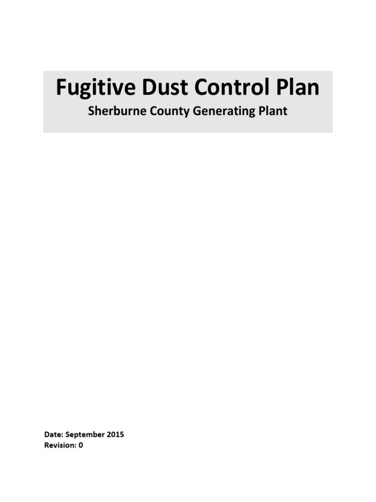 CCR Sherco Plant Fugitive Dust Control Plan | Download Free PDF | Dust ...