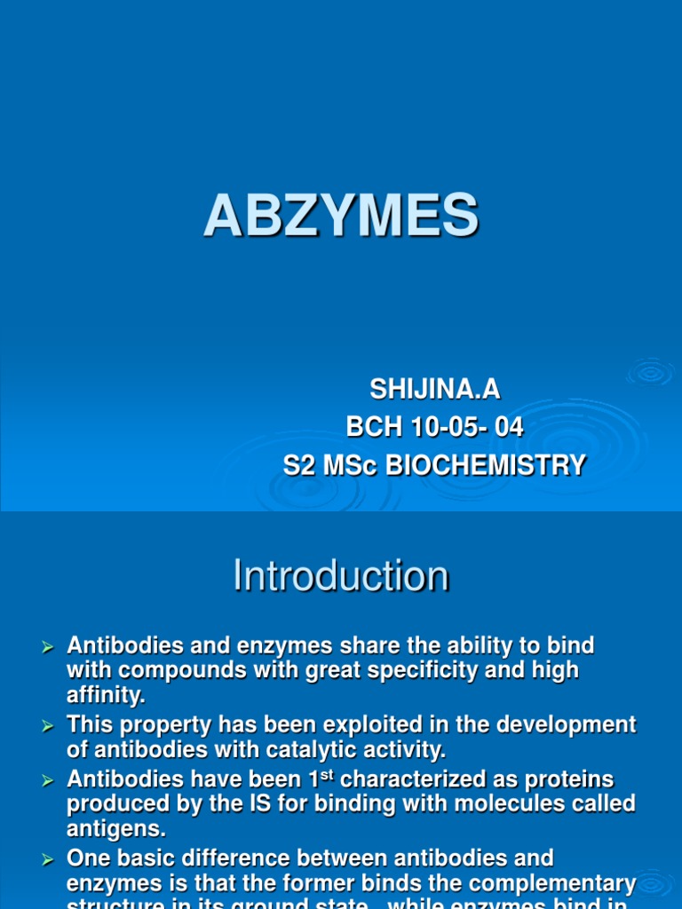 Abzymes | PDF | Enzyme | Antibody