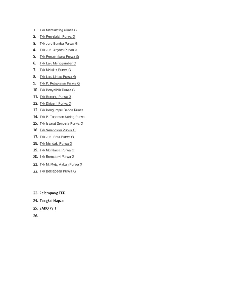 Daftar TKK Baru | PDF