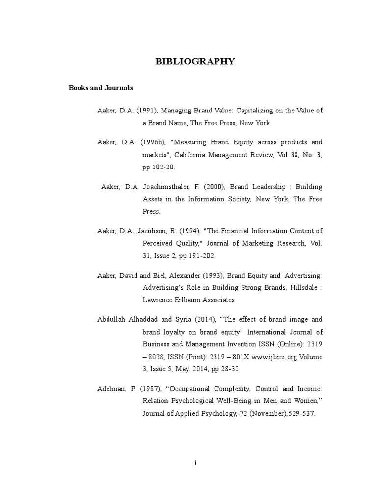 Bibliography: Books and Journals | PDF | Brand Management | Brand