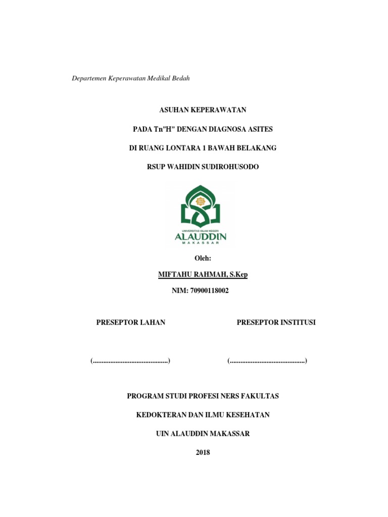 Asuhan Keperawatan pada Asites Tn. H | PDF