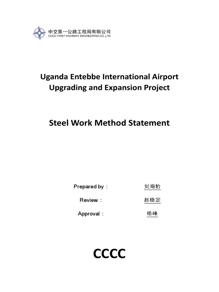 Steel Structure Installation Method Statement | PDF | Screw | Beam ...
