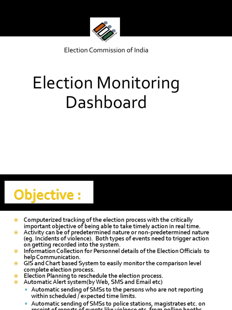 Election Monitoring Dashboard: Election Commission of India | PDF ...