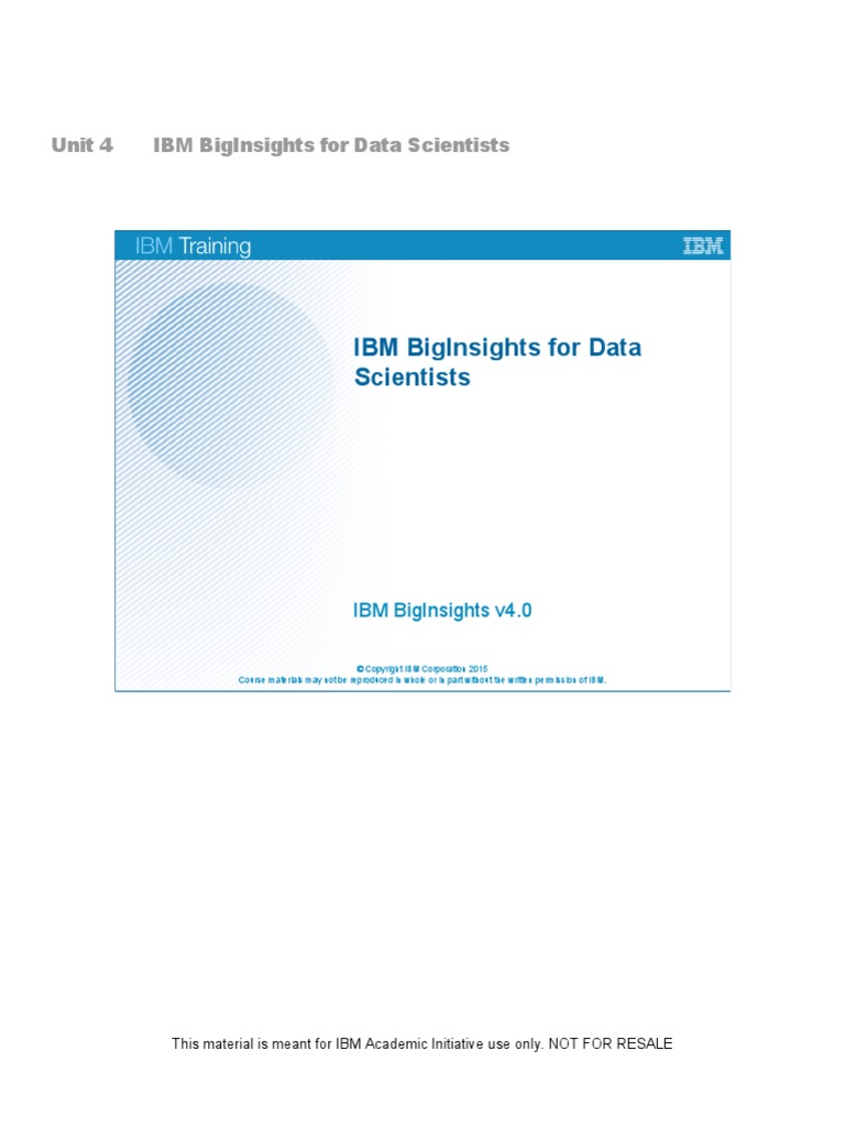 Ibm Biginsights For Data Scientists | PDF | R (Programming Language) | Apache Hadoop