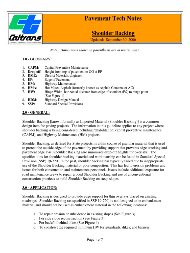 Shoulder Backing Guideline | PDF | Road Surface | Road