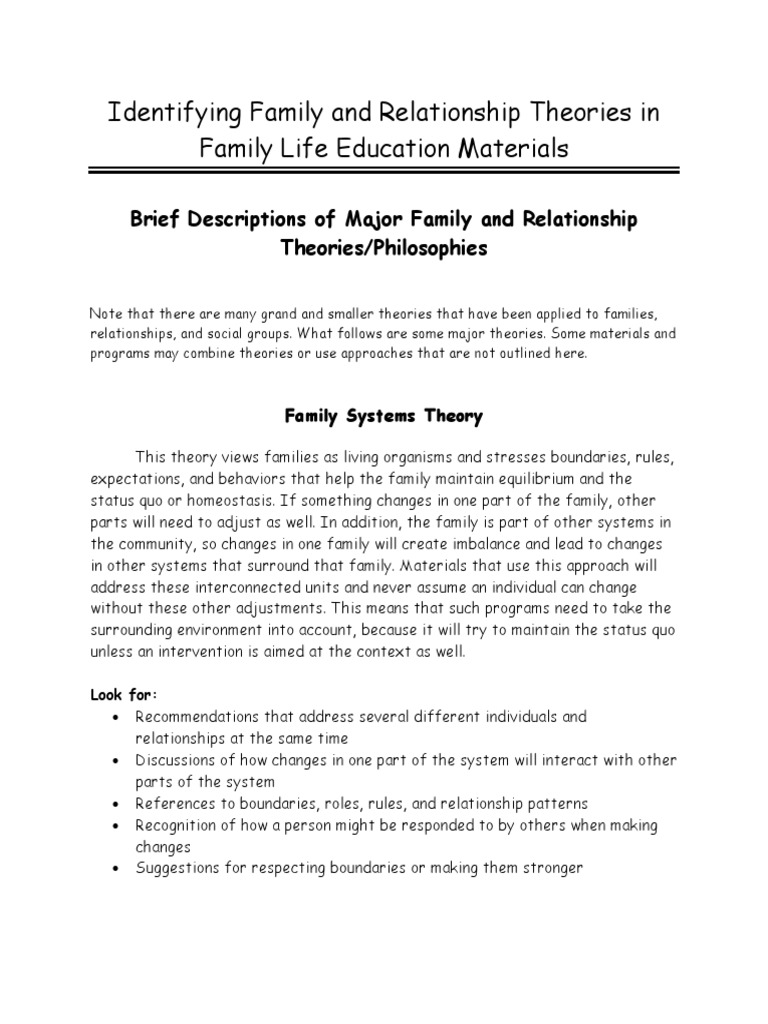 Family Theories PDF | PDF | Thought | Family