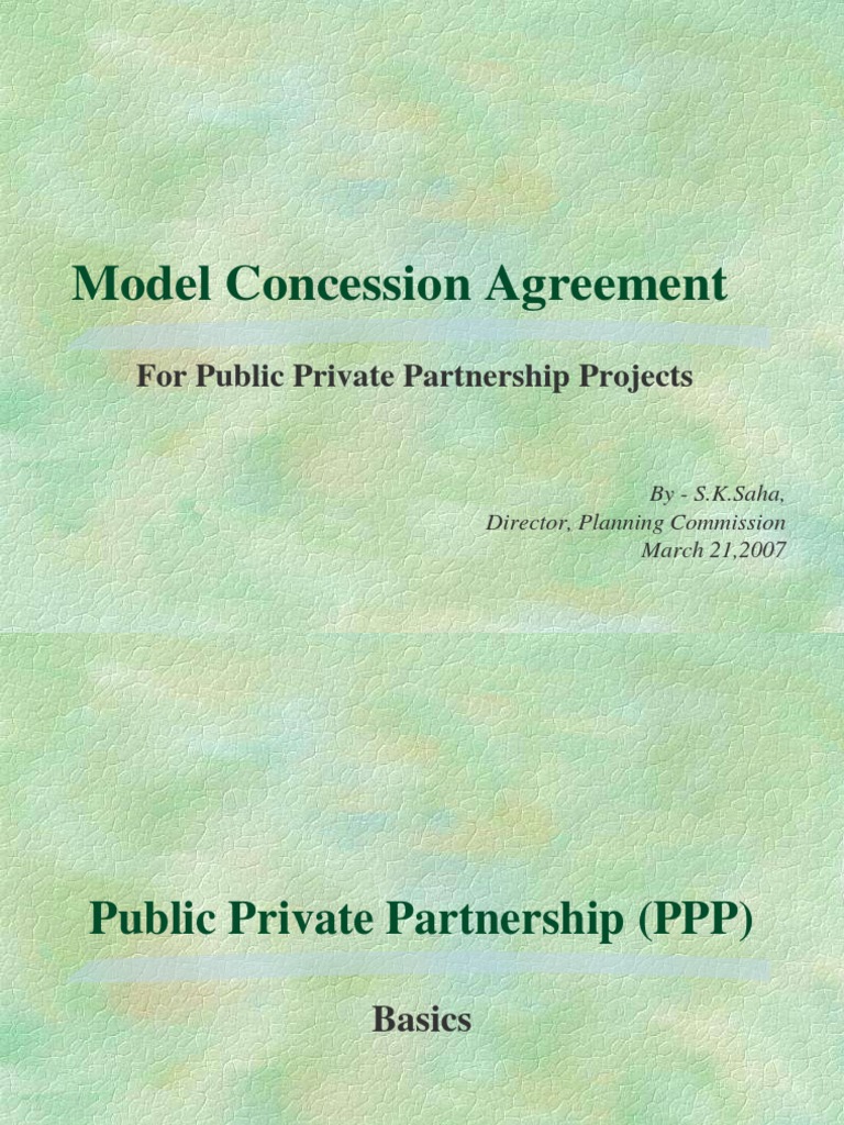 Model Concession Agreement | PDF | Public–Private Partnership | Economies