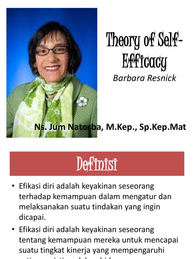Barbara Resnick's Self Efficacy Theory and Its Applications | PDF