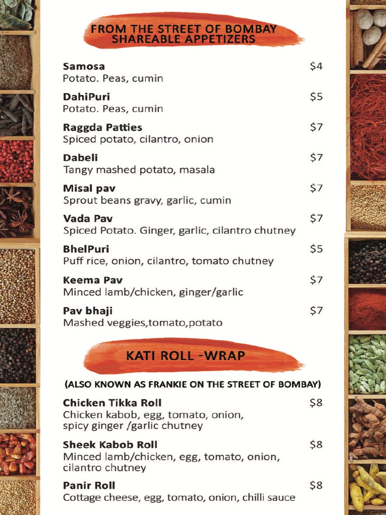 BSF Menu Page 1 | PDF
