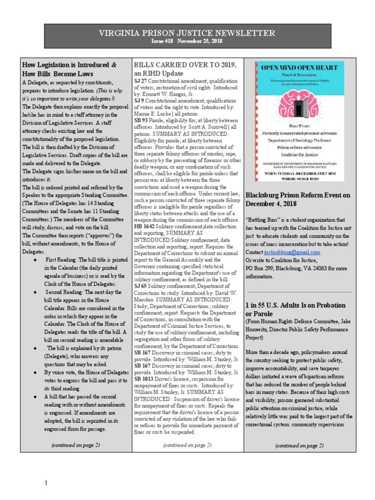 VAPJN Newsletter #18 | PDF | Incarceration In The United States | Prison