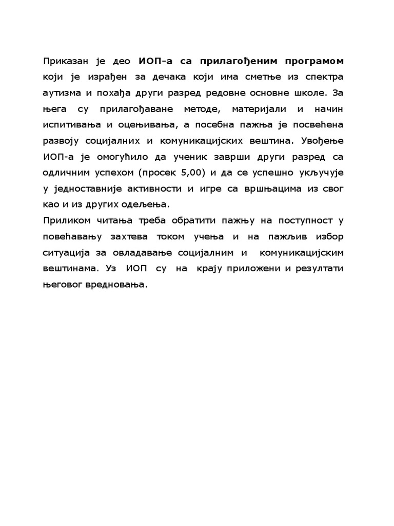 IOP Autizam | PDF