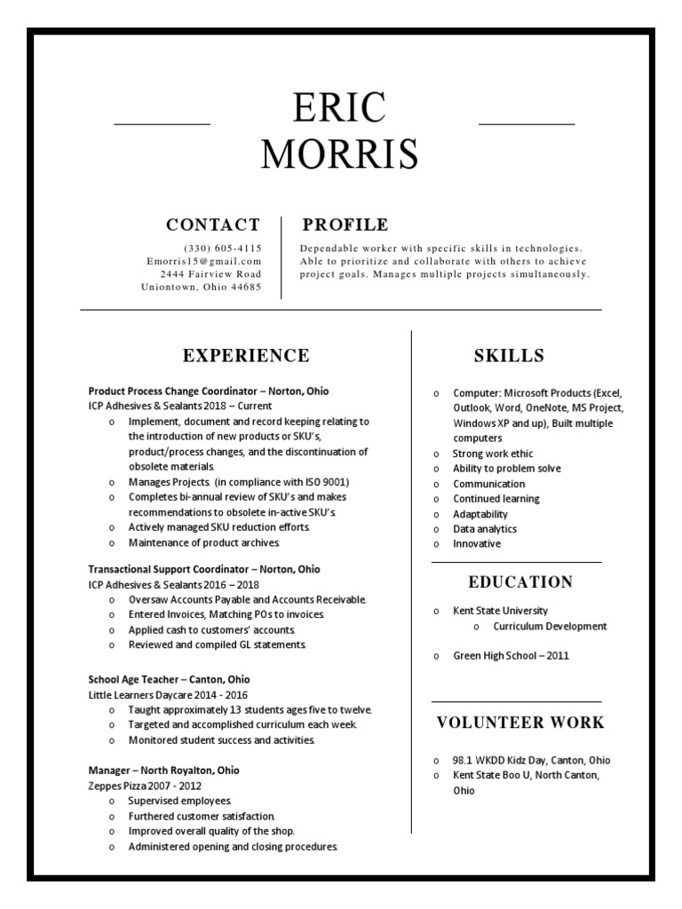 Eric Morris Resume | PDF | Computing | Business