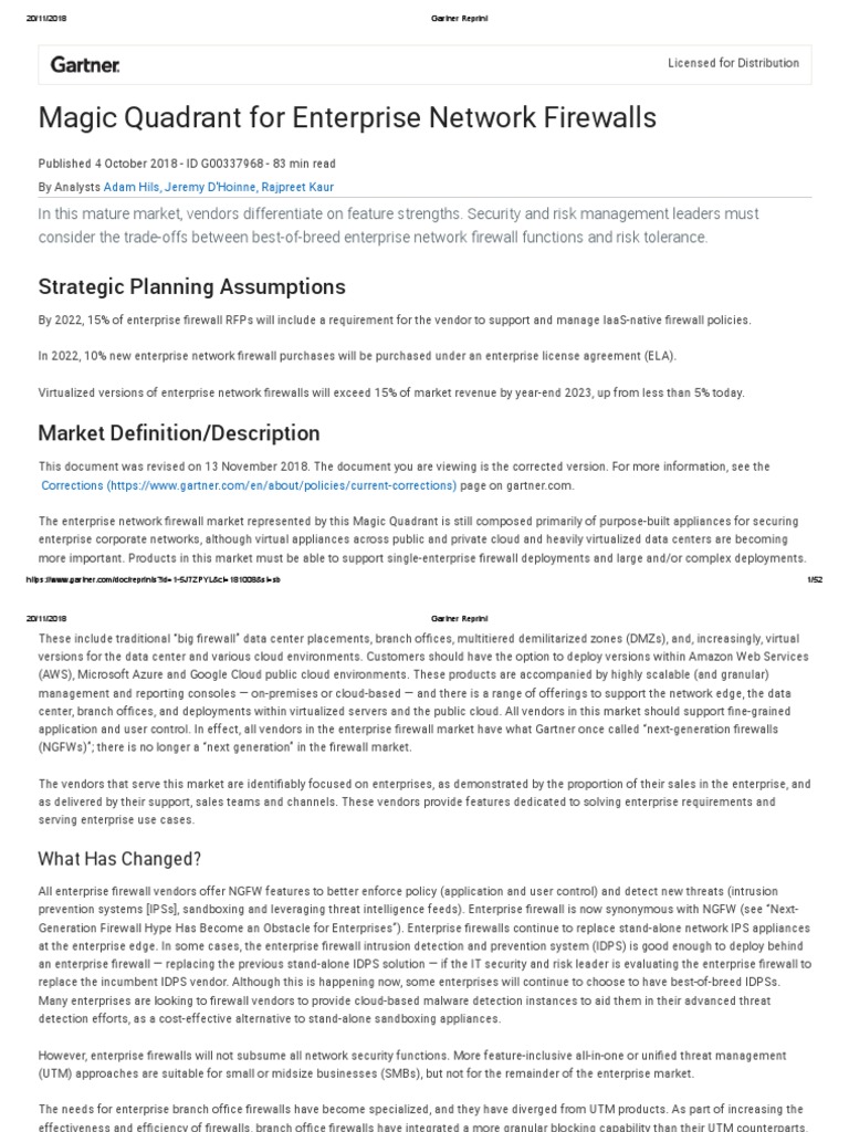 Gartner Firewall | PDF | Cloud Computing | Computer Security