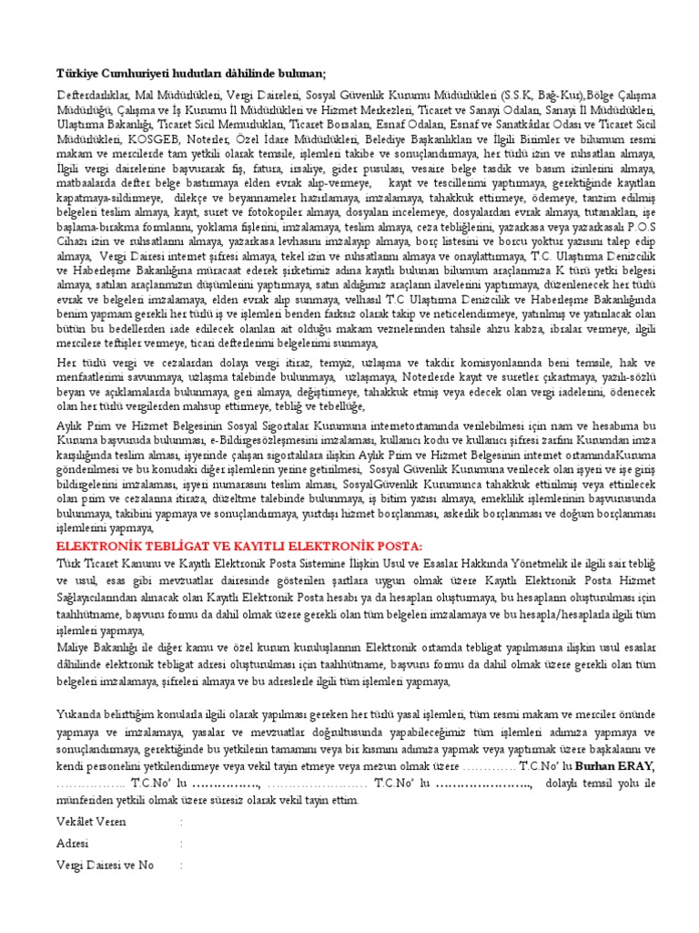 Guncel Vekalet Ornegi | PDF Guncel Vekalet Ornegi | PDF