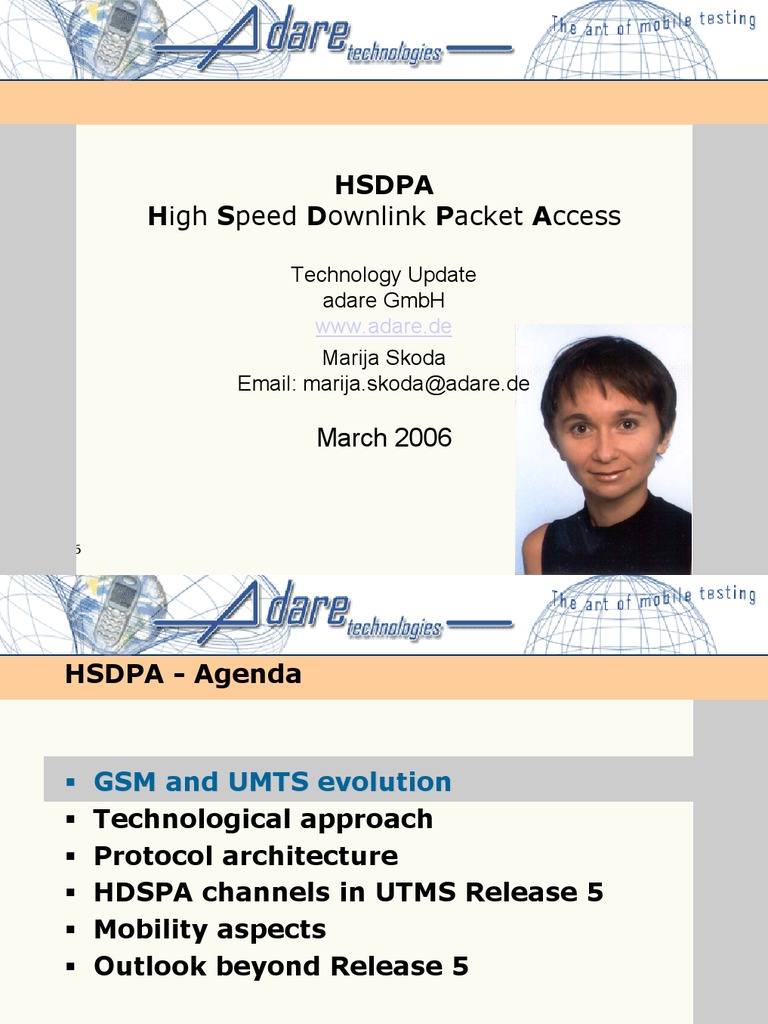 Hsdpa High Speed Downlink Packet Access March 2006 Pdf High Speed Packet Access 
