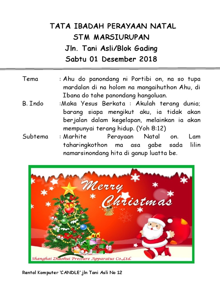 Acara Natal STM Marsiurupan | PDF