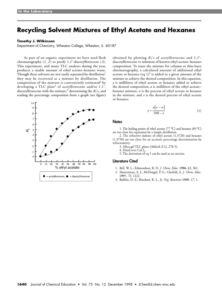 Recycling Hexane and EtOAc | PDF | Thin Layer Chromatography | Physical ...