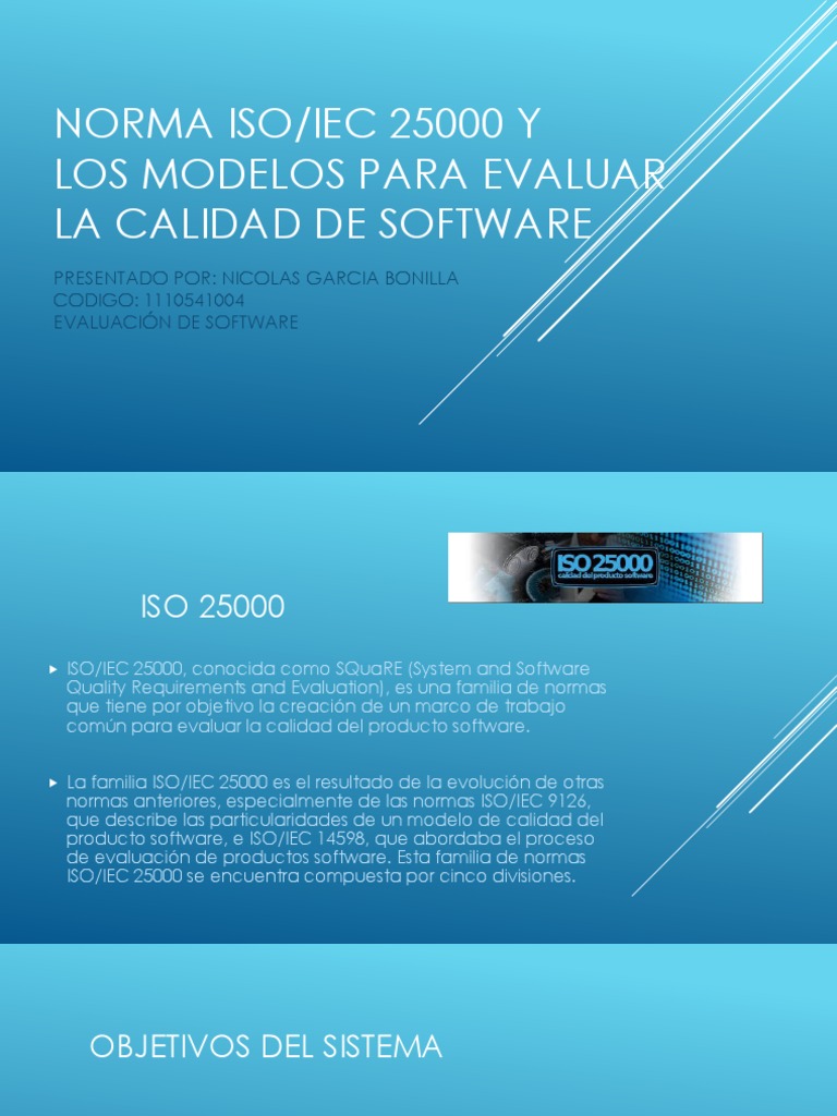 Norma Iso Iec 25000 - Modelos para Evaluar La Calidad de Software | PDF | Software | Calidad ...