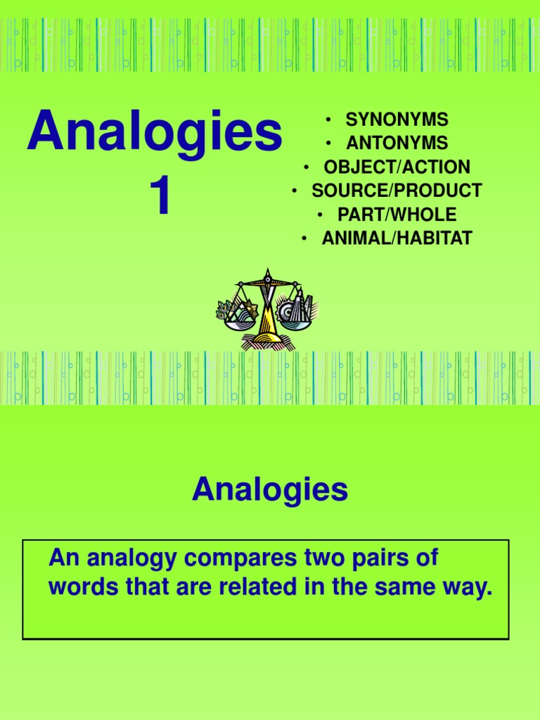Analogies 1 Six Types of Analogies | Analogy | Nature