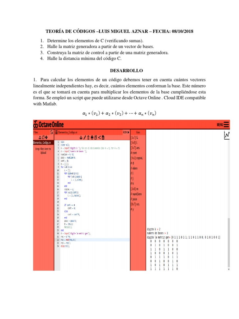 Software Teoria de Codigos | PDF