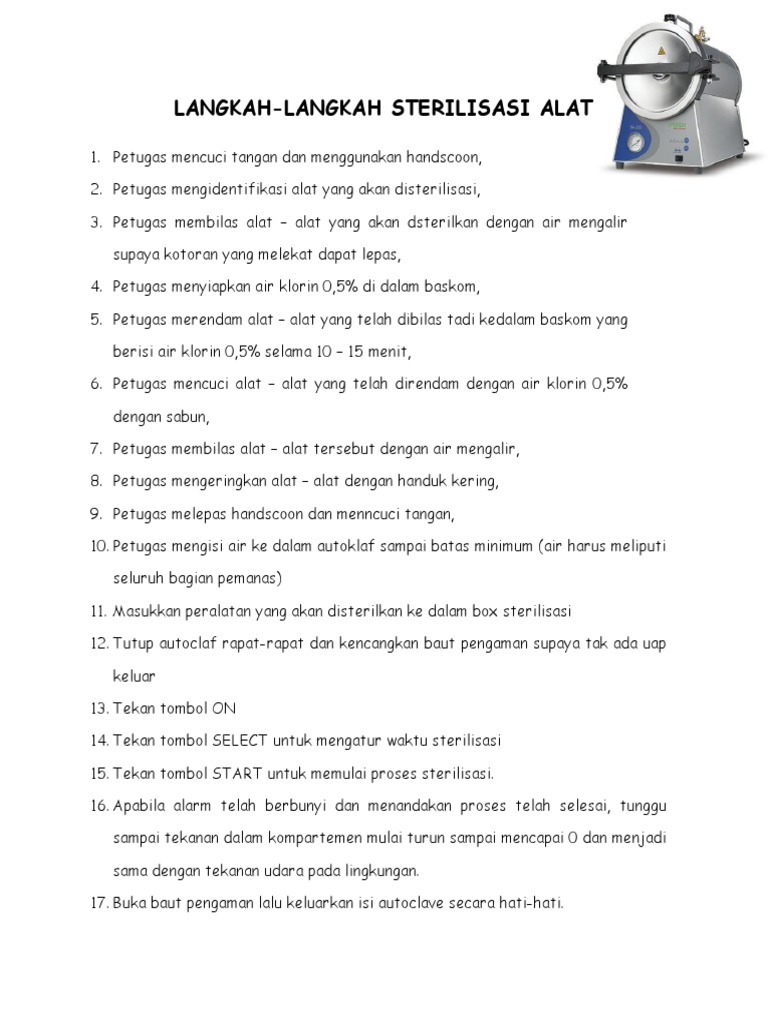 Checklist Sterilisasi Alat Igd | PDF