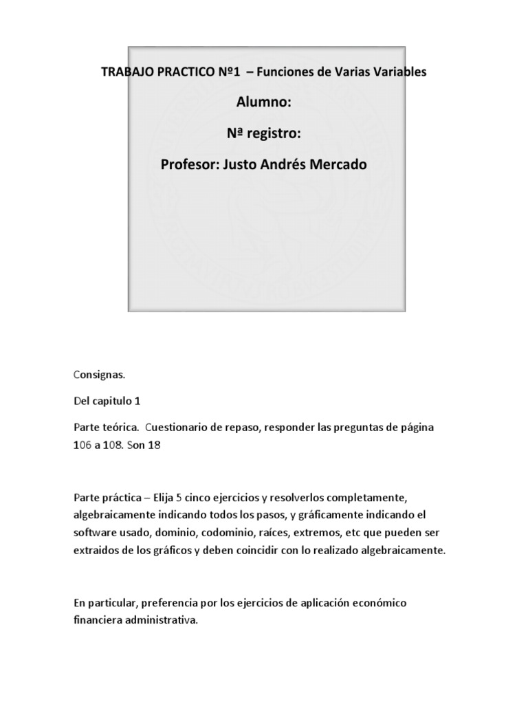 03 TP 1 Funciones | PDF | Derivado | Pendiente