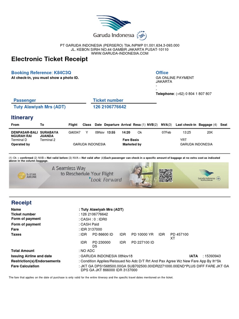 Your Electronic Ticket Receipt | PDF | Business