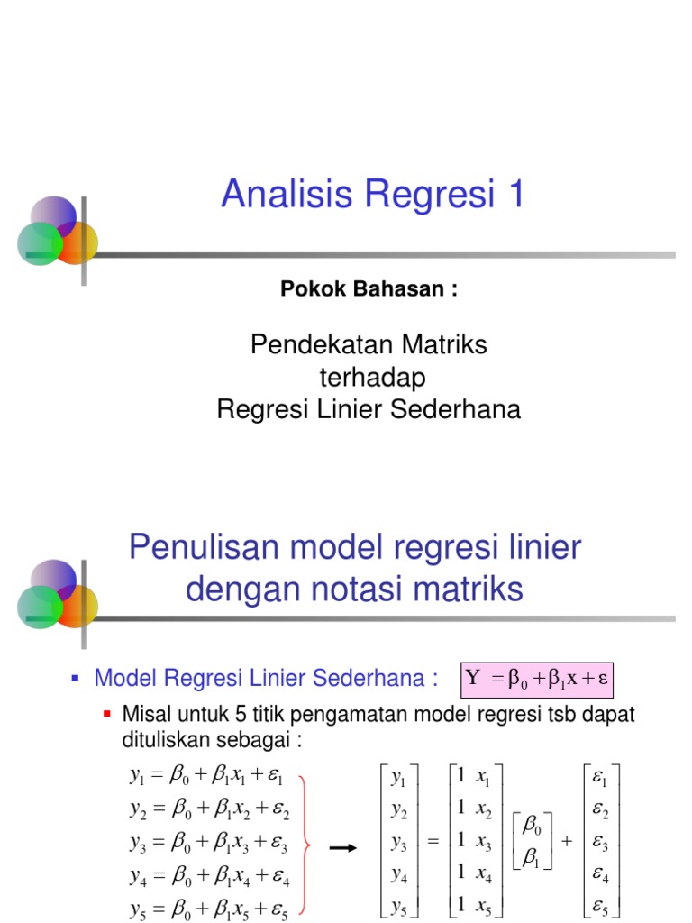 Pendekatan Matriks dalam Regresi Linier | PDF
